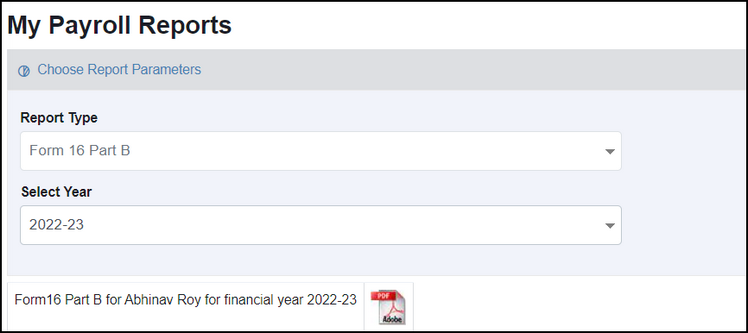 Report - Form 16 Part B