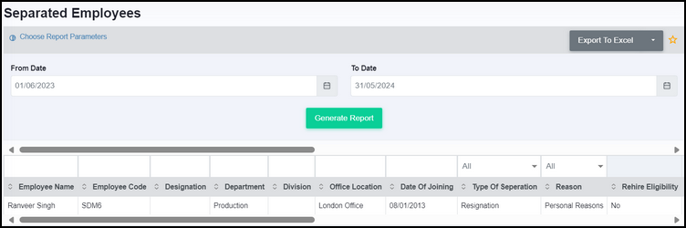 Report - Separated Employees