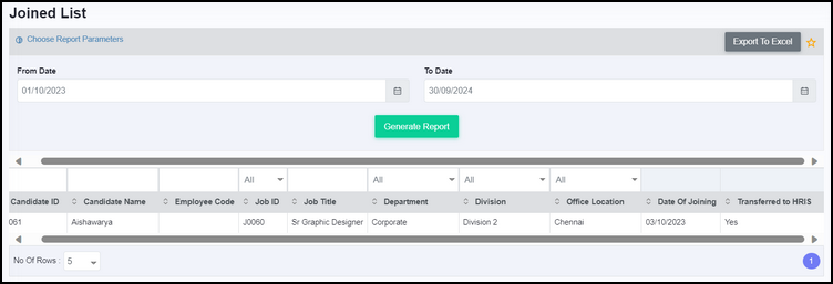 Report - Joined List