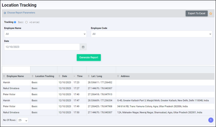 Report - Location Tracking